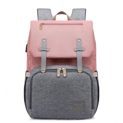 China ISO9001 Fashion Mummy Maternity Nappy Diaper Bag Backpack With USB for sale