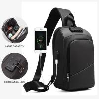 China ISO9001 Anti Theft Lock  Crossbody Chest Sling Bag For Men 19*12*31cm for sale