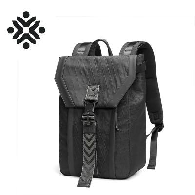 China PU Leather Travel Men Business Backpack With Physiological Curve Back for sale