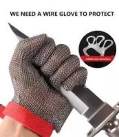 China Anti Cut Stainless Steel Safety Gloves Wire Metal Mesh Cut Resistant Breathable for sale