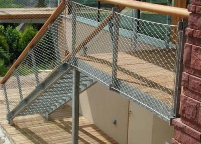 China Anti Falling For Mall Woven Rope Mesh Stair Railing Infill Ferrule Cable Net for sale