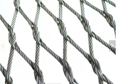 China Building Facade 70x120mm Ss Rope Mesh Woven Guardrail Protection Net Network for sale