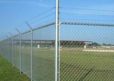 China Opening 50mm Galvanized Chain Link Fence Top With Barbed Wire for sale