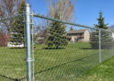 China Silver Diamond Hole Pvc Coated Chain Link Fence Galvanized for sale
