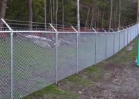China Silver Galvanized Chain Link Fence Top With Barbed Wire for sale