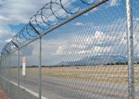 China Silver Galvanized Chain Link Fence Top With Barbed Wire for sale
