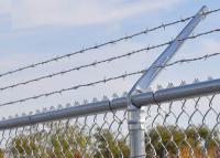 China Highway 60mm Galvanized Chain Link Fence With Barbed Wire On Top for sale