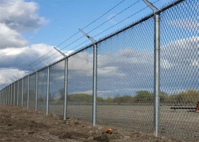 China Playgrounds 50mm Chain Link Wire Fence With Barbed Wire On Top for sale