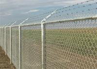 China Hot Dipped Galvanized Security Chain Link Fencing 4FT 5FT With Barbed Razor Wire for sale