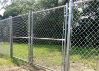 China Silver Green Metal Garden Chain Link Fence Diamond Hole Shape  Weather Resistance for sale