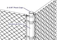 China Hot Dip Galvanized Chain Link Fence Post Caps Smooth Rounded Style Free Sample for sale