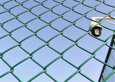 China Sports Field / Tennis Court 75x75mm Chain Link Mesh Fence 9 Gauge for sale