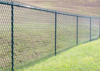 China Sports Field / Tennis Court 75x75mm Chain Link Mesh Fence 9 Gauge for sale