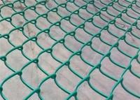 China Pvc Coated Galvanized Chain Link Fence Netting 2 Inches Green Color diamond Hole for sale