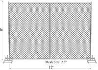 China 8ftx12ft Temporary Chain Link Mesh Fence , Chain Link Construction Fence for sale