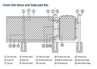 China Anti Rust Chain Link Fence Fittings Silver Color for sale