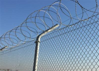 China Security Chain Link Mesh Fence Top With Razor Wire Protecting Mesh for sale