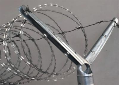 China 2-1/2''O.D Post 1-5/8'' Barbed Wire Extension Arm For Chain Link Fence Rail Top Use for sale