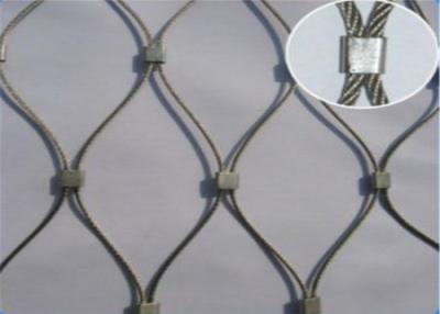 China Architectural Metal Wire Rope Mesh , Crimped Stainless Steel Cable Netting for sale