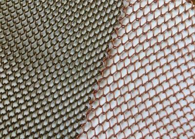 China Flex Decorative Metal Mesh Drapery Fabric Acid Pickling / Anodic Oxidation Finish for sale