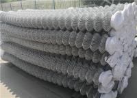 China 6' High Diamond Shape Chain Link Fence Fabric With Barbed Wire Installation for sale