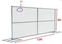 China Chain Link Temporary Security Fencing Fabric Hot Dip Galvanized 6 Feet X 12 Feet for sale