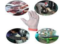 China Reversible Level 5 Stainless Steel Safety Gloves With Textile Strap Silver Color for sale
