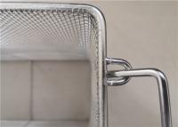 China Medical Rectangular Sterilized Stainless Steel Mesh Basket With Handles for sale