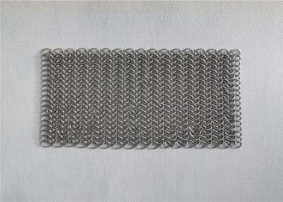 China 8x8 Inch Stainless Steel Cast Iron Pan Cleaner Chainmail Scrubbers for sale