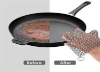 China 7x7 Inch Kitchen Pot Brush Cast Iron Chainmail Scrubber Cleaner for sale