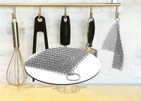 China Kitchen Chainmail Cast Iron Cleaner Scrubber For Kit Bright for sale