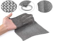China 7x7 Inch Kitchen Pot Brush Cast Iron Chainmail Scrubber Cleaner for sale