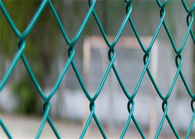 China Diamond Hole 2.5mm Green Plastic Coated Chain Link Fencing for sale