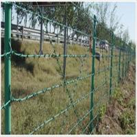 China 10kg 2.5mm Diameter Razor Wire Concertina Green / Silver Barbed for sale