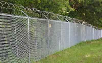 China 50 Ft Length Chain Link Mesh Fence Diamond Wire Coiled And Accessories for sale