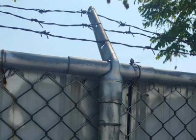 China Hot Dip Galvanized Chain Link Fence 8 Ft Tall Top With Barbed Wire for sale