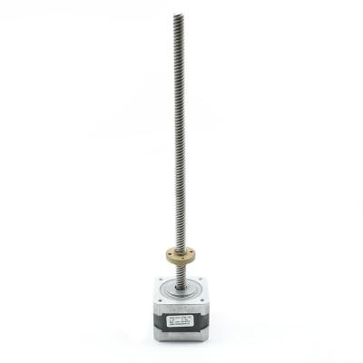 China Nema17 Tr8x8 300mm Linear Stepper Motor With Screw Shaft 42BYGH  Leads 3.2 Kgcm for sale