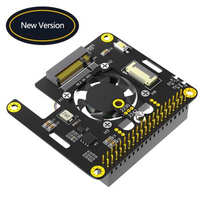China 3-in-1 M.2 NVMe to PCIe Adapter with Cooling Fan for Raspberry Pi 5 - Supports 2230/2242 Drives & PCIe Gen3 for sale