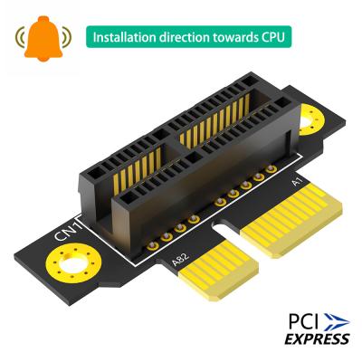 China Reverse 90 Degree PCI-E 3.0 x1 Slot to PCIe x1 Adapter Riser Card for 1U Server Case - 43mm Length, 984.6MB/s Throughput for sale