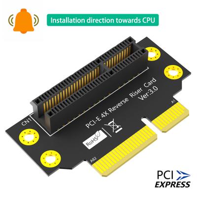 China Reverse 90 Degree PCI-E 3.0 4X Slot to PCIe X4 Adapter Riser Card for 2U Server Case - 57x32x13mm, 18g Weight for sale