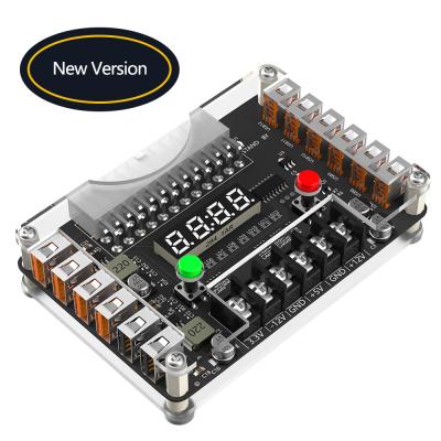China ATX Power Supply Breakout Board with Acrylic Case - 3.3V/5V/12V Outputs and 10 USB Ports for Electronics Testing for sale