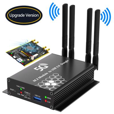 China Dual SIM M.2 to USB 3.0 Adapter for 3G 4G 5G Modules with 4010 DC Cooling Fan and 3042/3052 Card Support for sale