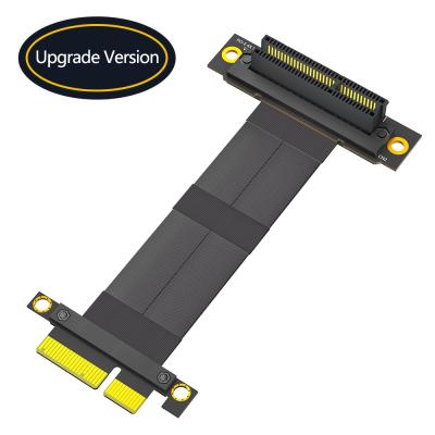China 90° Reverse PCI-E 4X Extension Cable 24cm Length with PCIe Gen3 8Gbps Speed for 1U/2U Chassis for sale