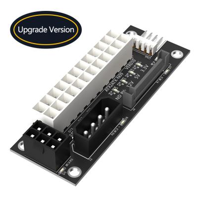China ATX 24Pin to Molex SATA 15Pin ATX 6Pin Power Connector Breakout Board - 4-in-1 Dual PSU Adapter with LED Indicators for sale