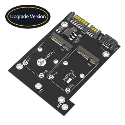 China Dual mSATA to SATA3 Adapter Card for 50.95×30mm SSDs with 6Gbps Speed and 520MB/s Read Performance for sale