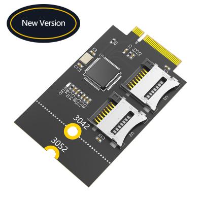 China Dual Micro SD TF Card to NGFF M.2 Key B Adapter USB Bus 3042 3052 for sale