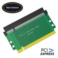 China PCI-Express 4.0 x16 Riser Card with 60mm Height Extension - 98x60.4mm Green PCB for Component Clearance for sale