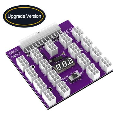 China ATX 24Pin to 17x PCI-E 6Pin Breakout Board 800W Power Supply for Mining GPU for sale