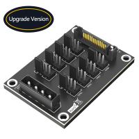 China 8-Port PWM Fan Hub with SATA 3.0 and Molex 4-Pin Input - 68x48mm PCB for Multiple 12V Cooling Fans for sale