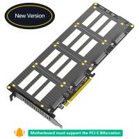 China PCIe 4.0 X16 to U.2 SSD Expansion Card - 4 Port SFF-8639 Adapter with 32GB/s Speed for sale